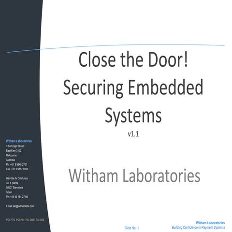 Securing Embedded Systems For Share Ppt
