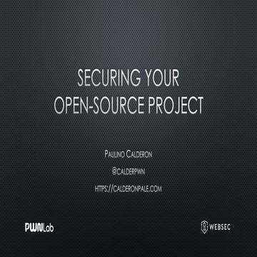 Securing your Open Source Project | PDF