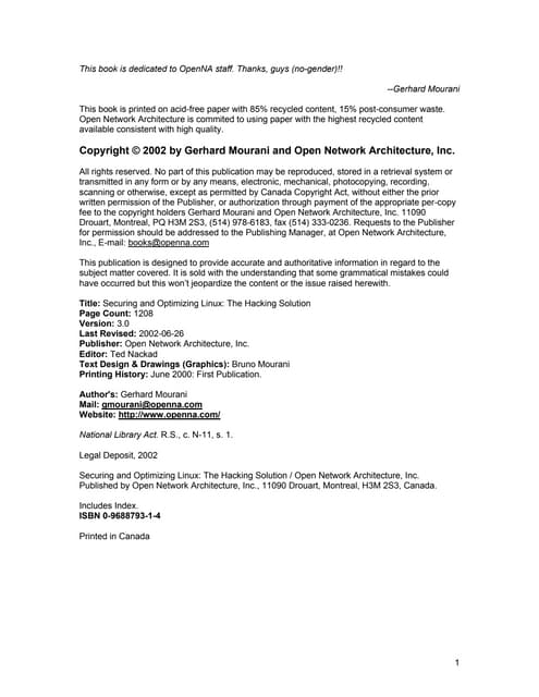 Securing And Optimizing Linux The Hacking Solution V30 Pdf