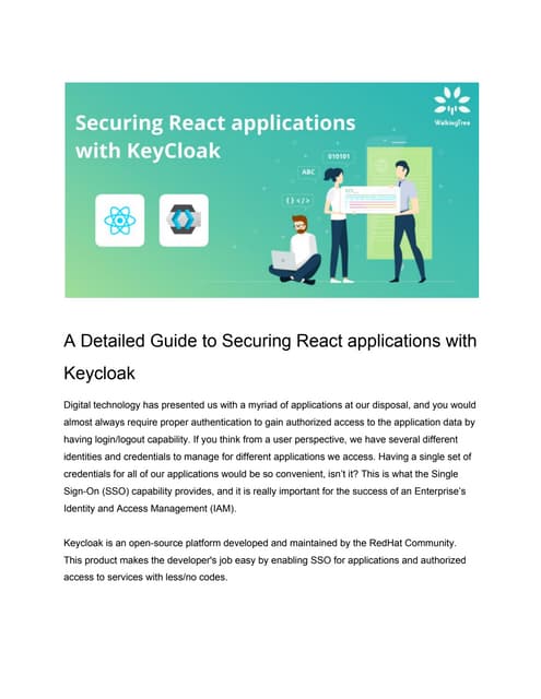 A Detailed Guide To Securing React Applications With Keycloak Walkingtree Technologies Pdf