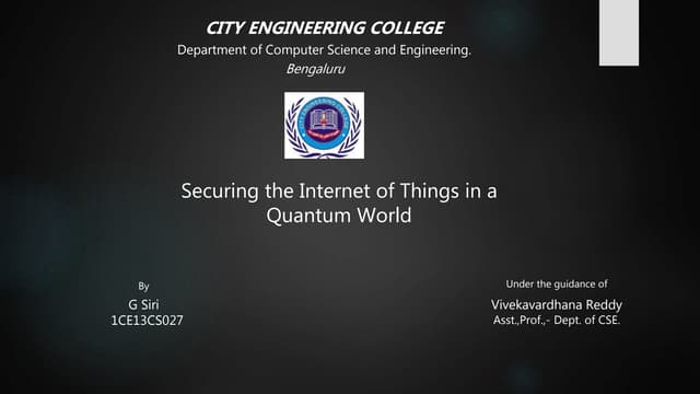 Post Quantum Cryptography: Technical Overview | PDF