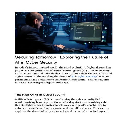 Securing Tomorrow _ Exploring the Future of AI in Cyber Security.pdf ...