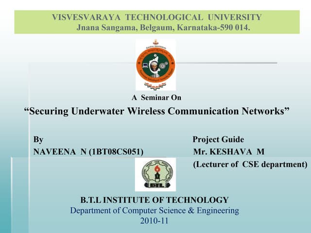 Securing Underwater Wireless Communication Networks” 2 Ppt