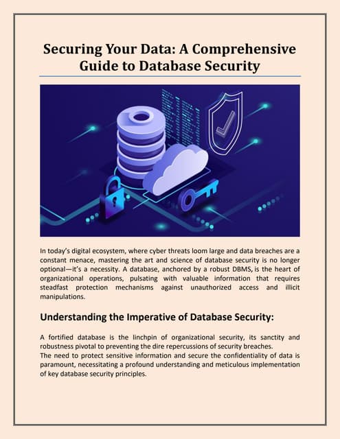 Securing Your Data A Comprehensive Guide To Database Securitypdf
