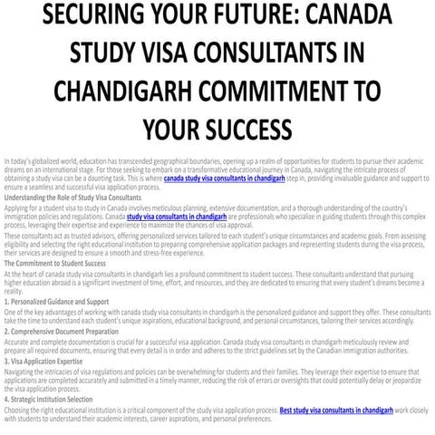 SECURING YOUR FUTURE CANADA STUDY VISA CONSULTANTS IN CHANDIGARH COMMITMENT TO YOUR SUCCESS.pptx