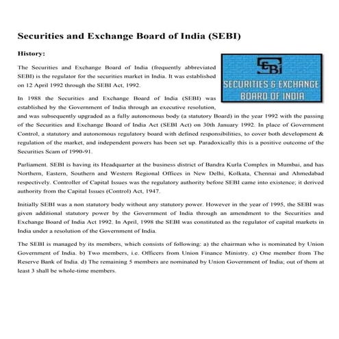 Securities and exchange board of india | DOCX