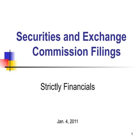 Securities and Exchange Commission Filings - Reynolds Week 2011 | PPT
