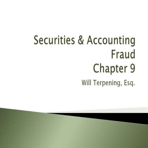 Securities and Accounting Fraud | PPT