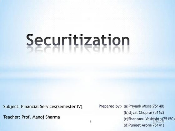 Securitization | PPT