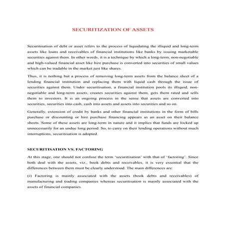 Securitization of Assets and its importance.docx