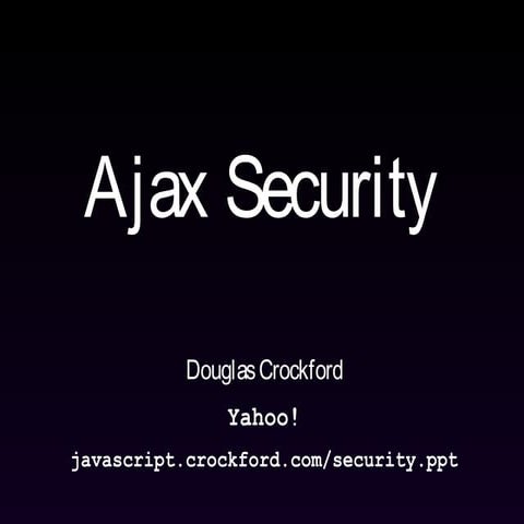 Security for javascript | PPT