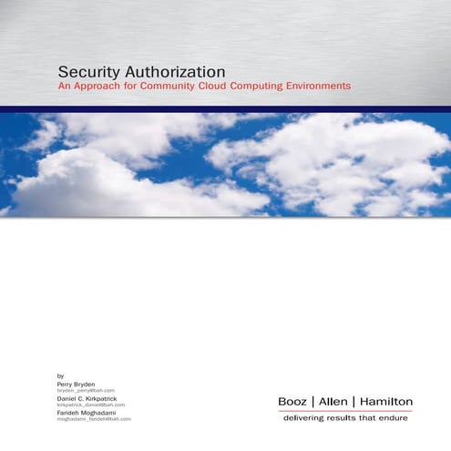 Security Authorization: An Approach for Community Cloud Computing ...