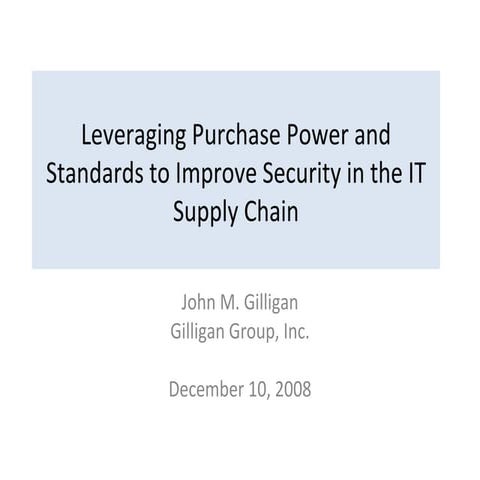 Security In The Supply Chain | PPT