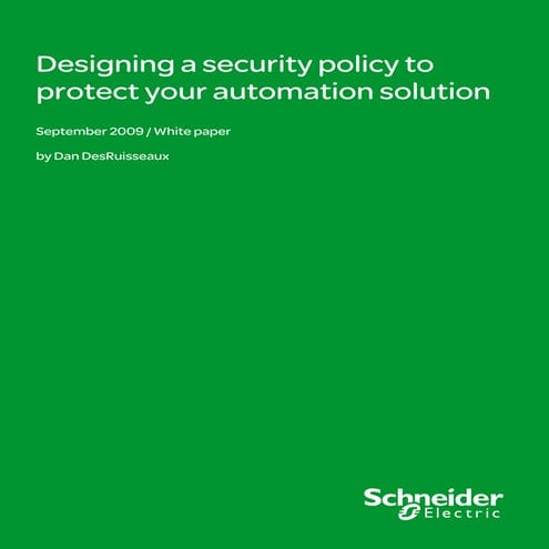 Designing a security policy to protect your automation solution | PDF