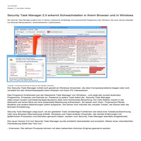 Security Task Manager 2.0 erkennt Schwachstellen in Ihrem Browser und ...