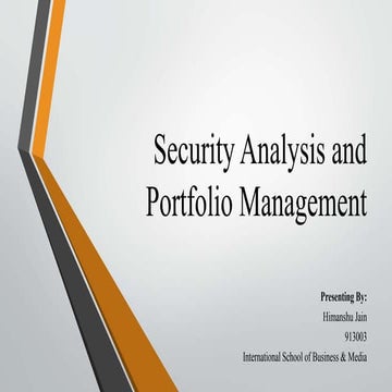 Security analysis and portfolio management | PPTX