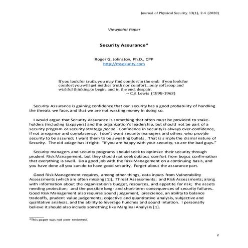 Security Assurance | DOCX