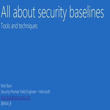 Microsoft Security baselines | PPT