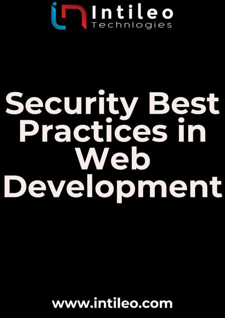 Security Best Practices In Web Development Pdf