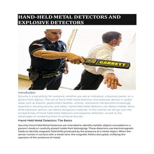 HAND-HELD METAL DETECTORS AND EXPLOSIVE DETECTORS | PDF