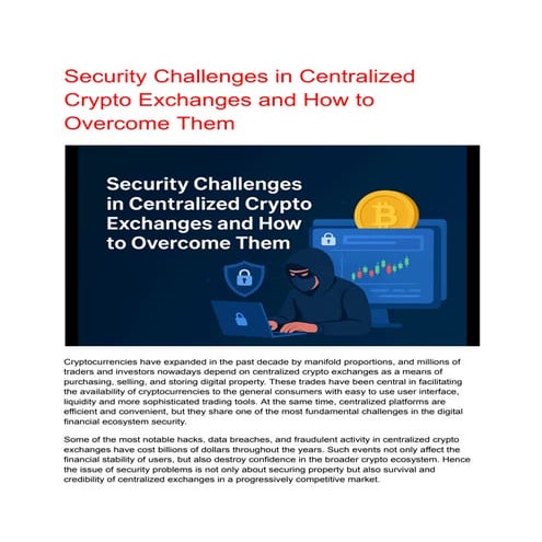 Security Challenges in Centralized Crypto Exchanges and How to Overcome ...