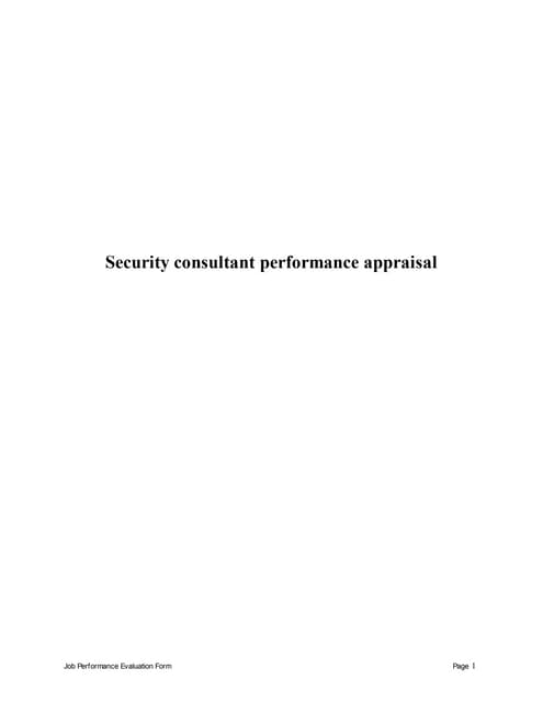 Security officer performance appraisal | DOCX