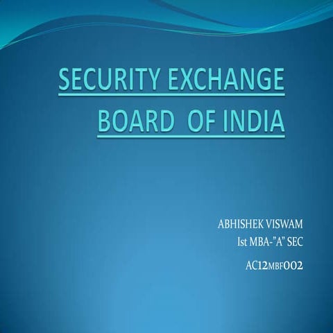 Security exchange board of india | PPTX