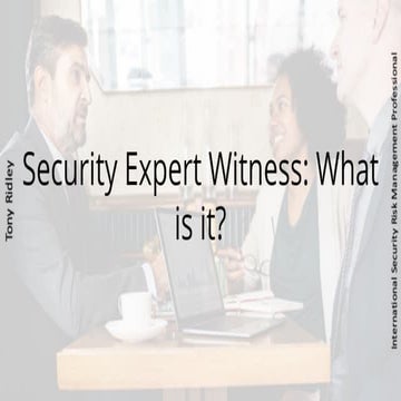 Security expert witness.what is it.tony ridley.security risk mangement ...