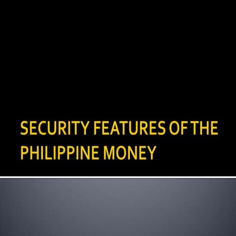 Security Features Of The Philippine Money | PPS
