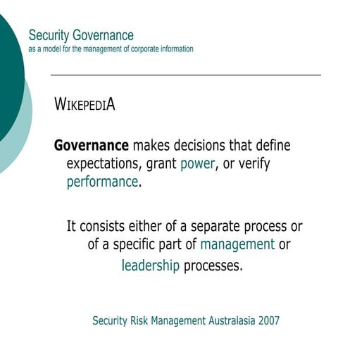 Security Governance | PPT