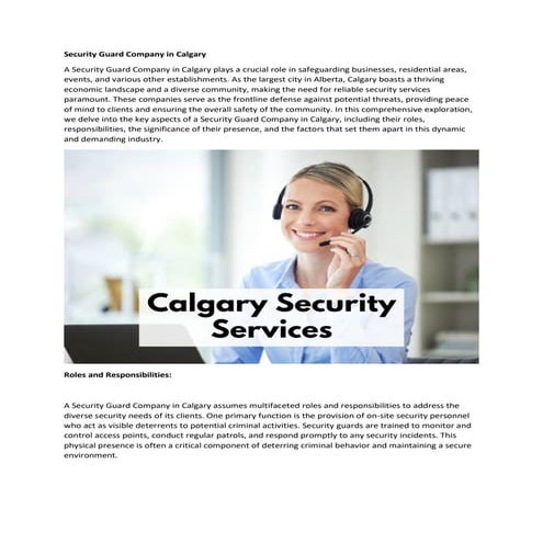 Security Guard Company in Calgary | PDF
