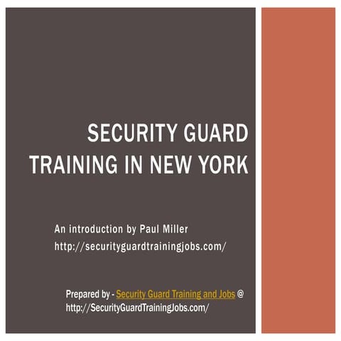 Security guard training in new york | PPTX