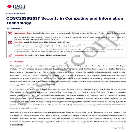 COSC2536/2537 Security in Computing and Information Technology ...