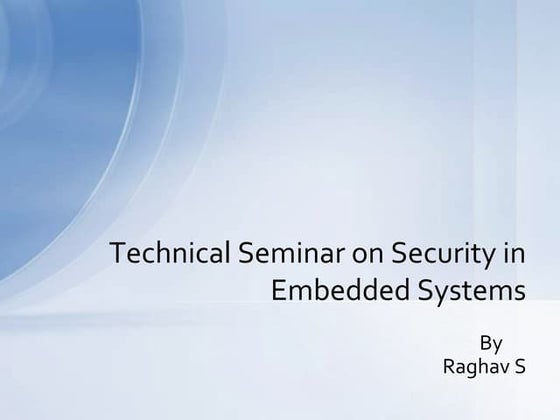 Security In An Embedded System Ppt