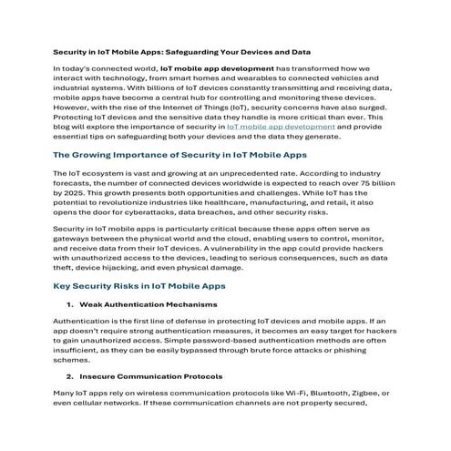 Security In Iot Mobile Apps Safeguarding Your Devices And Da Pdf