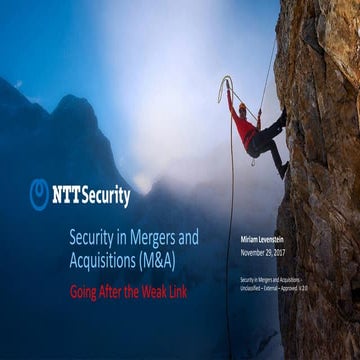 Security in Mergers and Acquisitions - NTT Security - Miriam Levenstein ...