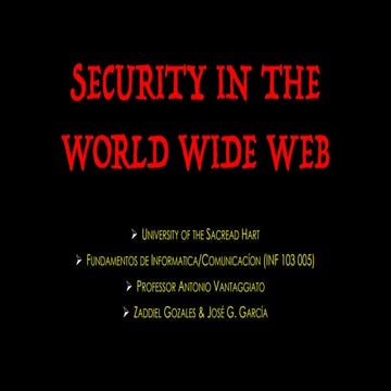 Security in the world wide web | PDF | Internet for Beginners | Internet