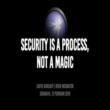 Security is a process not a magic | PDF
