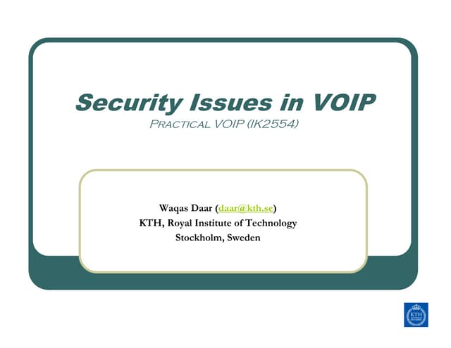 Security Issues In Voip Pdf