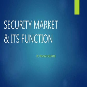 Security market | PPT