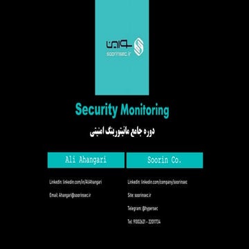 Security Monitoring Course - Ali Ahangari | PDF