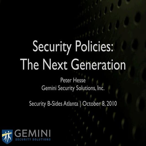 Security Policy: The Next Generation | PPT