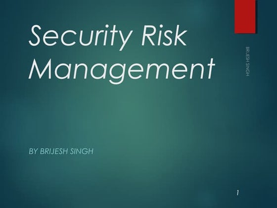 Risk management ISO 27001 Standard | PPTX