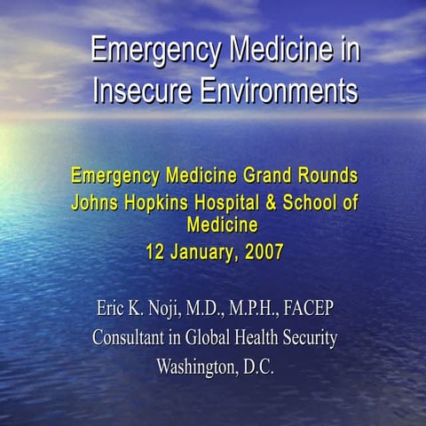 Security risks and emergency health care | PPT
