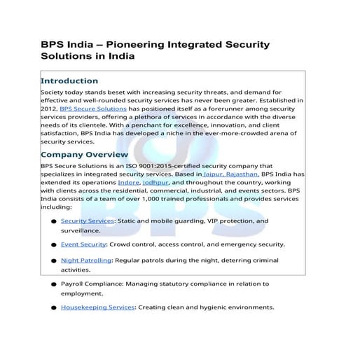 BPS India Security Services - Case Studies.docx