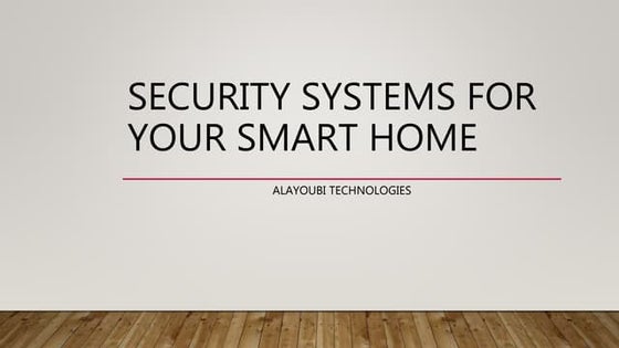 Presentation on home automation | PPS