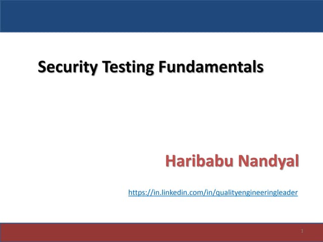 Security Testing Fundamentals Must Need Basics To Learn Penetration