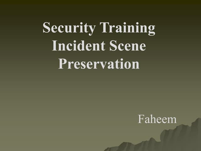Security Presentation | PPT