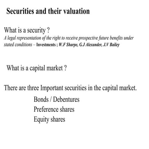 Security Valuation lecture note for undergraduate students | PPT
