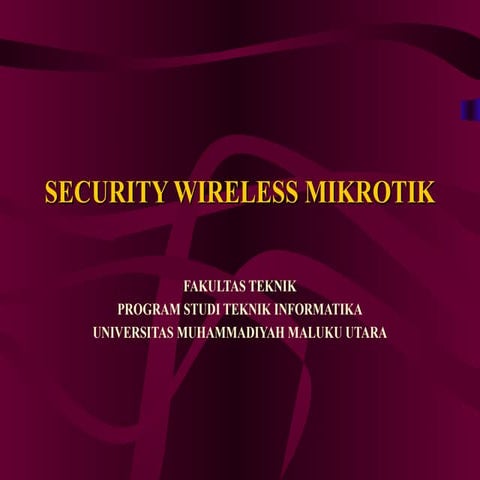 Security wireless mikrotik | PPS